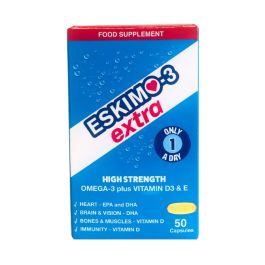 Eskimo-3 Extra High Strength Omega 3 plus Vitamins D3 & E 50 caps