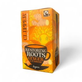 Clipper Restoring Roots Ginger & Turmeric Tea Organic 20 Bags | Organico