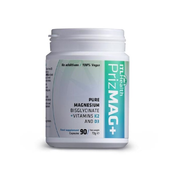 PrizMAG by ITL Health Pure Magnesium Bisglycinate plus Vitamins K2 and ...