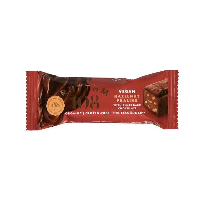 Rhythm 108 Organic, Vegan Hazelnut Praline Chocolate Bar (33g) Organic